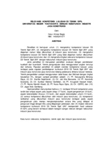 RELEVANSI KOMPETENSI LULUSAN D3 TEKNIK SIPIL UNIVERSITAS NEGERI YOGYAKARTA DENGAN KEBUTUHAN ...